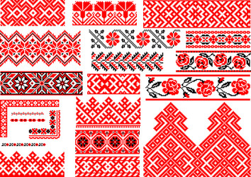 Ethnic ribbon patterns set Royalty Free Vector Image