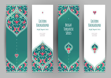 Set of vertical cards in eastern style Royalty Free Vector