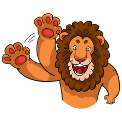 Lion winking with hand gesture cartoon illu Vector Image