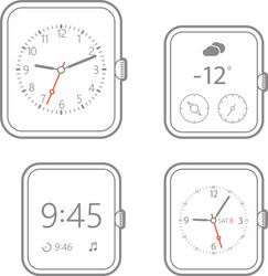 Modern digital watch dials Royalty Free Vector Image