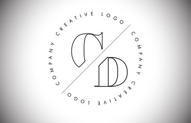 White letters cd c d logo with leading lines Vector Image