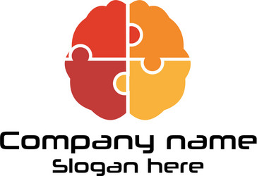 Puzzle brain logo Royalty Free Vector Image - VectorStock