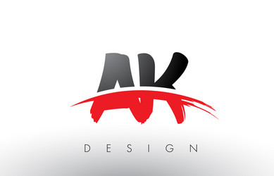 Red ak brush letter logo design artistic Vector Image