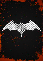 Bat symbol poster grunge Royalty Free Vector Image