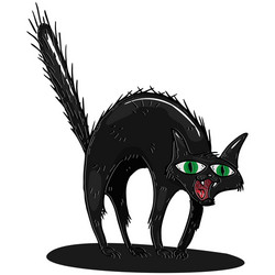Black cat with monster wings isolated witch Vector Image