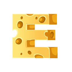 Cheese letter d style cartoon food design flat Vector Image