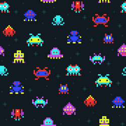 Pixel Space Invaders Vector Images (over 420)