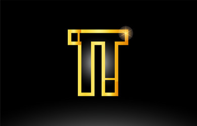Gold golden alphabet letter tt t logo Royalty Free Vector
