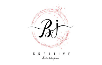 Creative black letters bj b j logo with leading Vector Image