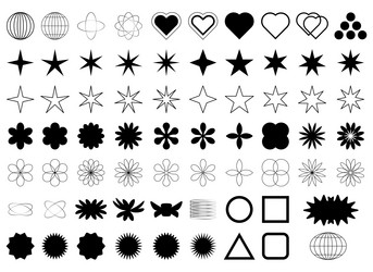 Y2k symbols retro star icons trendy acid rave Vector Image