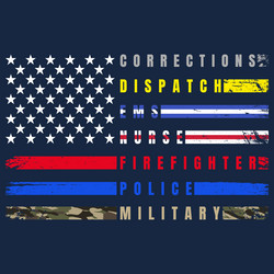 First Responder Hero Flag - EMS Police Fire Vector Image