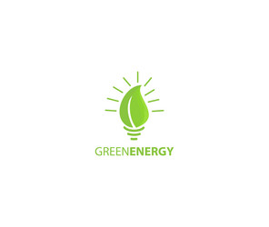 Green energy plug logo design Royalty Free Vector Image