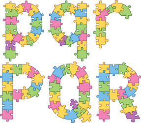 Alphabet written with puzzle Royalty Free Vector Image