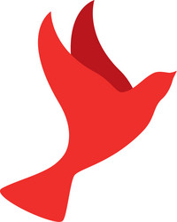 Red dove icon design Royalty Free Vector Image