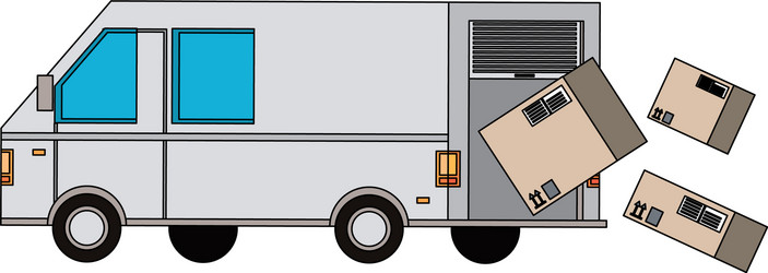 Shipping logistic delivery cargo cartoon in black Vector Image