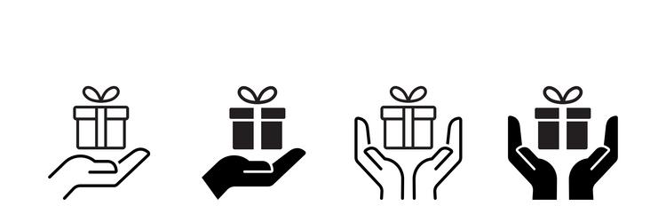 Gift in hand icon Royalty Free Vector Image - VectorStock