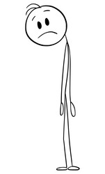 Sad person showing facial expression cartoon Vector Image