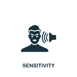 Sensitivity icon monochrome simple sign from core Vector Image