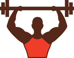 Strong man african bodybuilder icon Royalty Free Vector