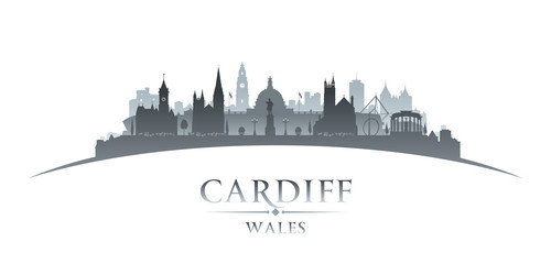 Cardiff wales city skyline silhouette Royalty Free Vector