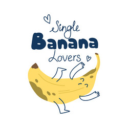 Funny happy cute smiling banana flat Royalty Free Vector