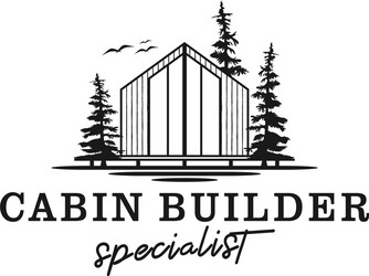 Outdoor cabin logo design - house Royalty Free Vector Image