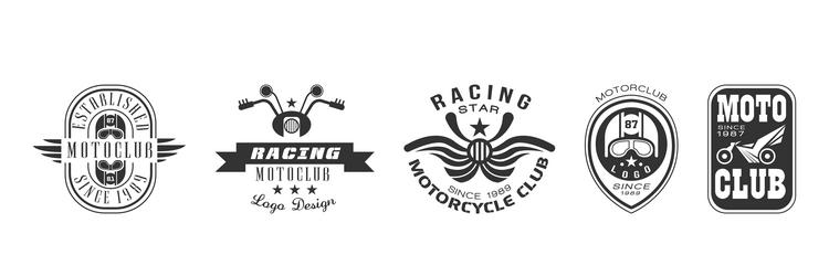 Racing club and motorcycle ride logo emblem Vector Image