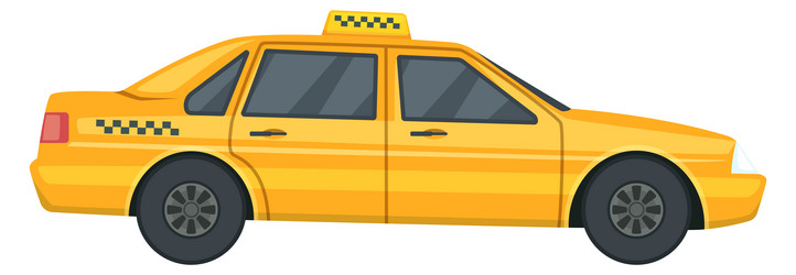 Asian passenger transport cartoon taxi side view Vector Image