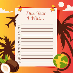 Printable weekly planner concept with tropical Vector Image