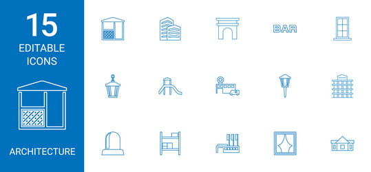 Architecture icons Royalty Free Vector Image - VectorStock