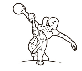 Bowler bowling in cricket championship sports Vector Image