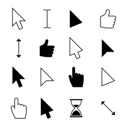 Black dot pointer finger icon Royalty Free Vector Image
