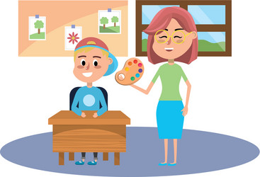 School teacher cartoon Royalty Free Vector Image