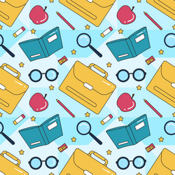 Happy teacher seamless pattern design educational Vector Image