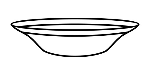 Linear drawing a deep dish on white Royalty Free Vector