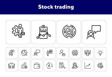 Stock market line icon set Royalty Free Vector Image