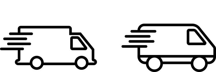 Truck icon set freight delivery symbol isolated Vector Image