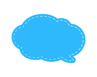 Blank cute speech bubble cloud with dashed line Vector Image