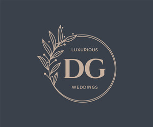 Dg initials letter wedding monogram logos Vector Image