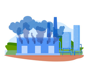 Factory pollution environmental damage with smoke Vector Image
