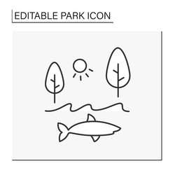 Nature reserve line icon Royalty Free Vector Image