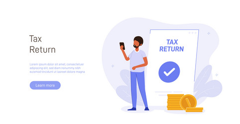 Tax return concept people issue Royalty Free Vector Image