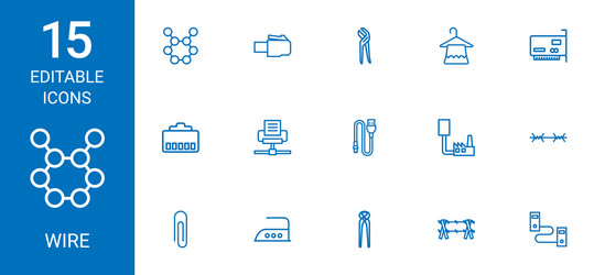 12 wire icons Royalty Free Vector Image - VectorStock