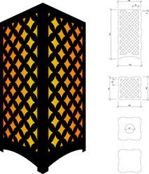 Cut out template for lamp Royalty Free Vector Image