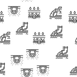 Water supply system icon set in thin line style Vector Image