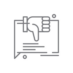 Not recommended feedback icon with black outline Vector Image