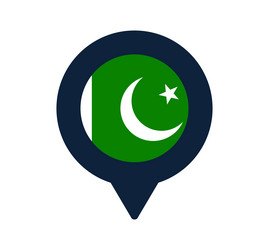 Pakistan flag and map pointer icon national Vector Image