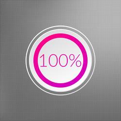100 percent pie chart on transparent background Vector Image