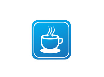 Big hot cup cafe warm coffee logo design Vector Image