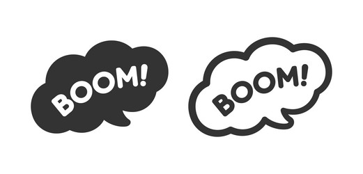 Boom speech bubble explosion sound effect icon Vector Image